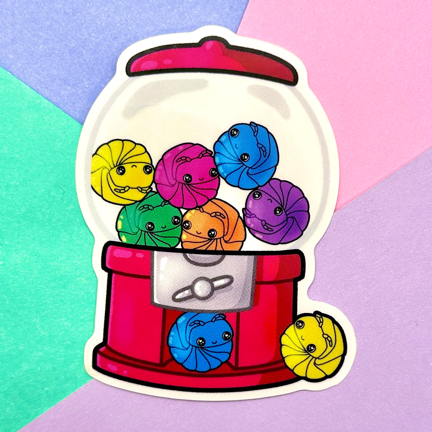 Rollie Pollie Gumball Machine Clear Sticker – MarshyNoodle